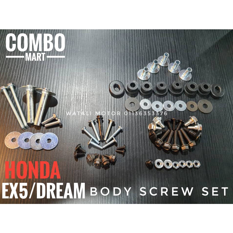 HONDA EX5/EX5 DREAM COVER SCREW BODY FULL COMPLETE SET HANDLE SCREW LEG ...