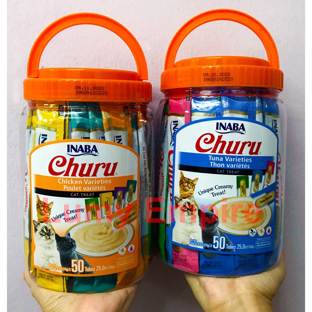 ⭐Inaba Chu ru Tuna / Chicken 50 sticks (One bottle 700G) Inaba Churu ⭐ ...