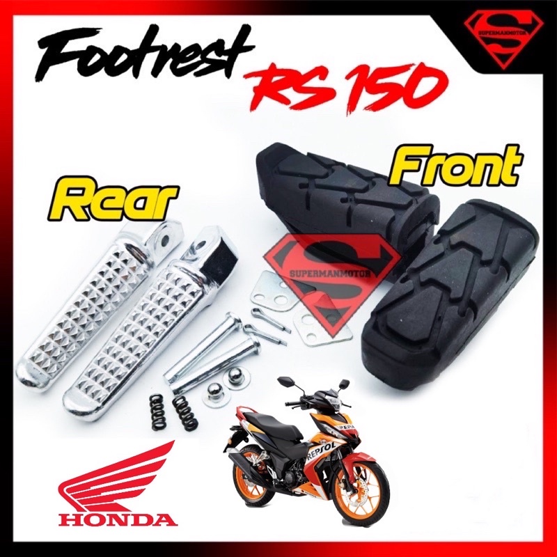 FOOTREST RUBBER FRONT/BAR COMP L STEP FRONT/REAR HONDA RS150 RS 150 R ...