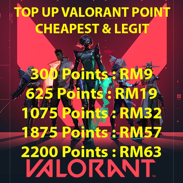 Valorant Points Top Up (100% Legit & Cheapest) | Shopee Malaysia