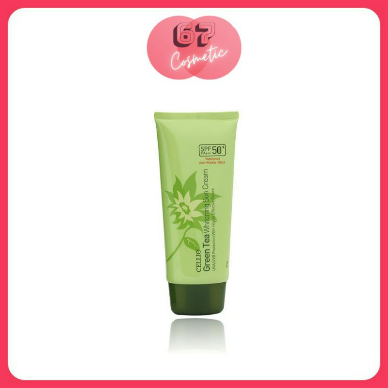 Cellio GREEN TEA WHITENING SUN CREAM SPF50 + PA + + + | Shopee Malaysia