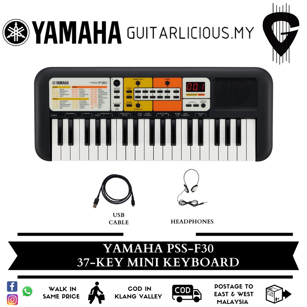 Yamaha PSS-F30 37 Key Mini Keyboard Electronic Music Piano With ...