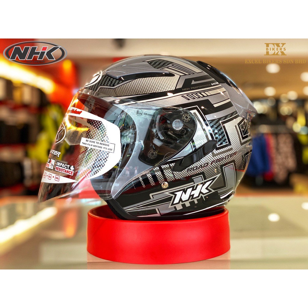 NHK HELMET R1 V2.0 LANTERN DARK GREY/SILVER GLOSSY | Shopee Malaysia