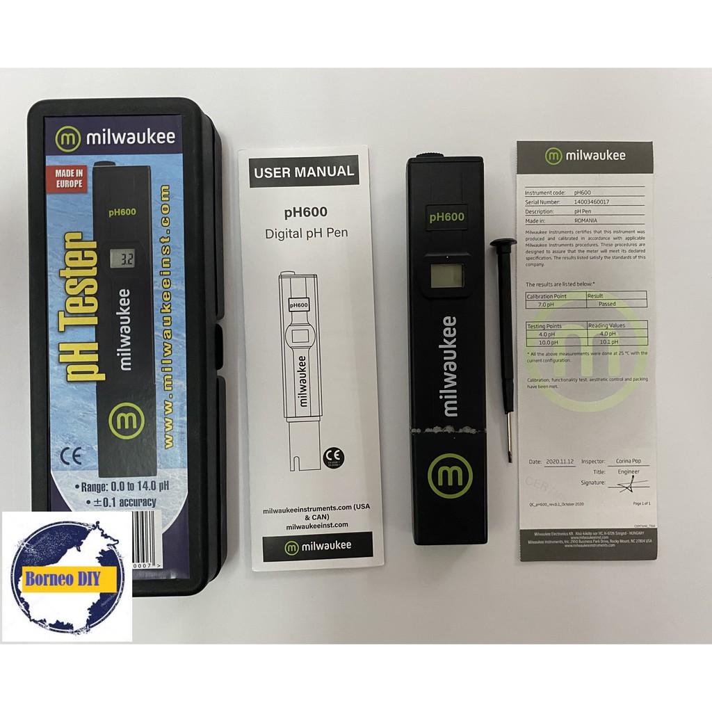 ph meter Milwaukee Model PH600 Portable pH meter / pH pen, Made in Europe | Shopee Malaysia