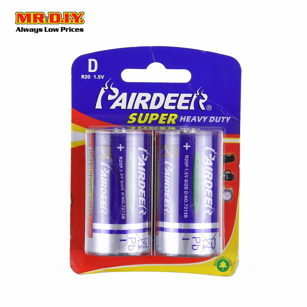 PAIRDEER Super Heavy Duty Carbon Battery D (2pcs) | Shopee Malaysia