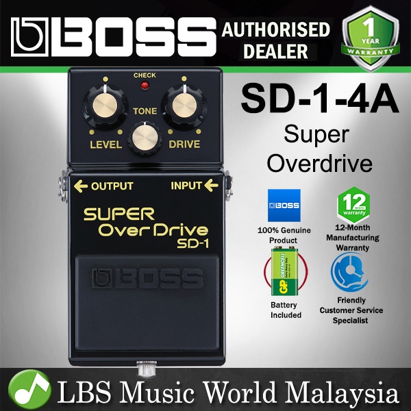 Boss SD-1-4A 40th Anniversary Super Overdrive Guitar Effects Pedal ...