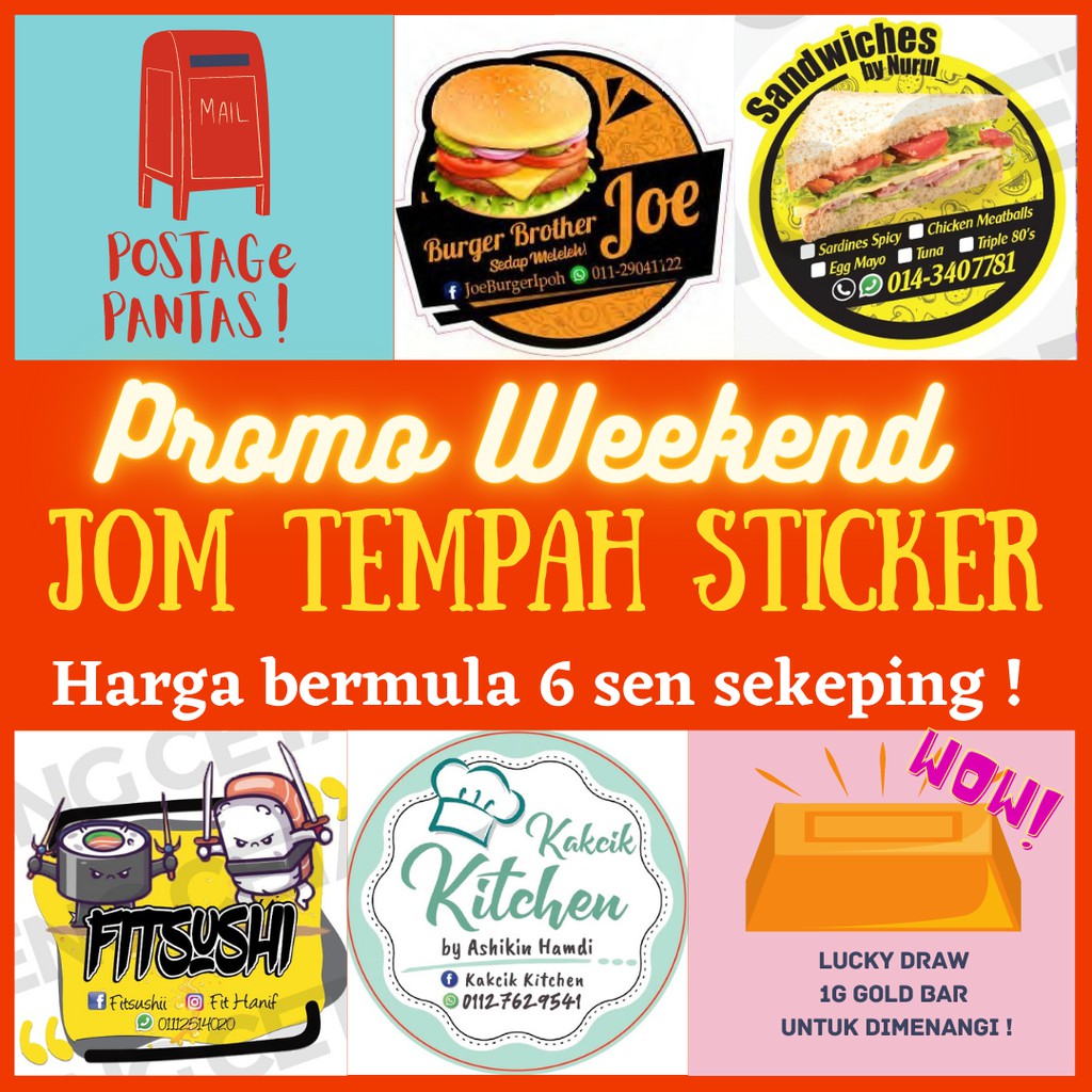 STICKER LABEL PRODUK MURAH | 50% KALIS AIR | MIRRORCOATED | DESIGN ...