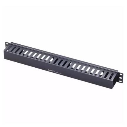 Dintek 19" 1U Cable Management Panel w/Front Wiring Duct (Metal / PVC ...