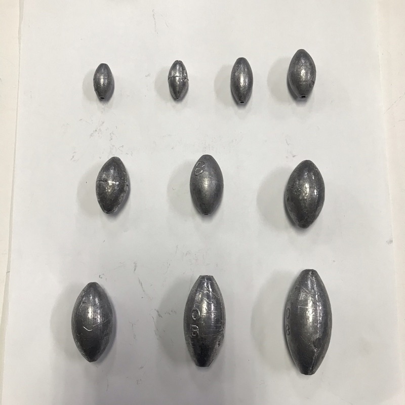 BATU LADUNG PANCING OVAL BEAD OB TIMAH SAIZ 7/8/9/10/12/14 | Shopee ...