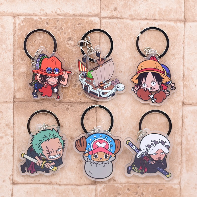 One Piece Collectible Keychain Double Sided Key Chain Acrylic Pendant ...