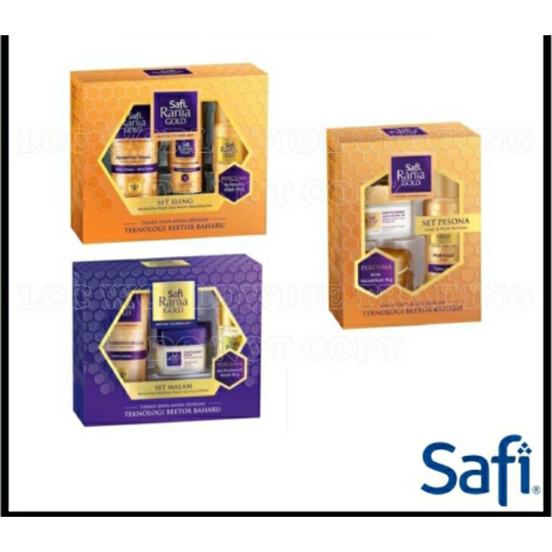 Safi Rania Gold Skincare Set [Siang/Malam/Pesona] | Shopee Malaysia