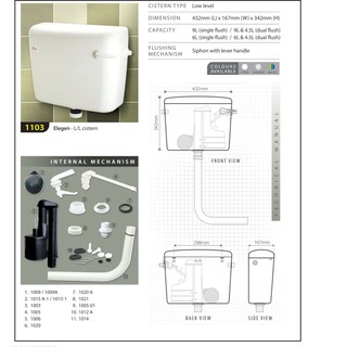 BATHROOM TOILET FLUSH LOW LEVEL CISTERN TANGKI AIR TANDAS JAMBAN ...