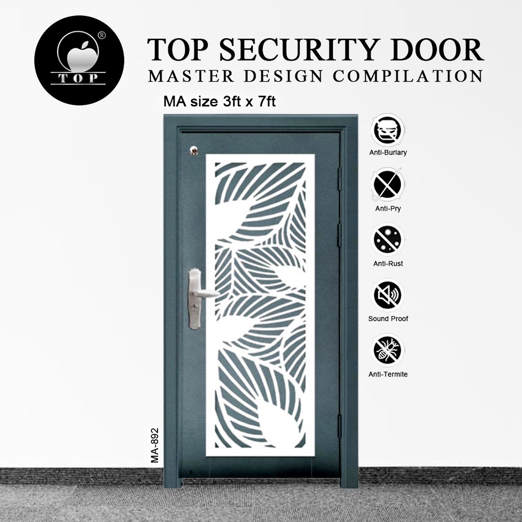 (PRE ORDER) Top Security Double Layer Door MA 3'ft(W)x7'ft(H) (Free ...