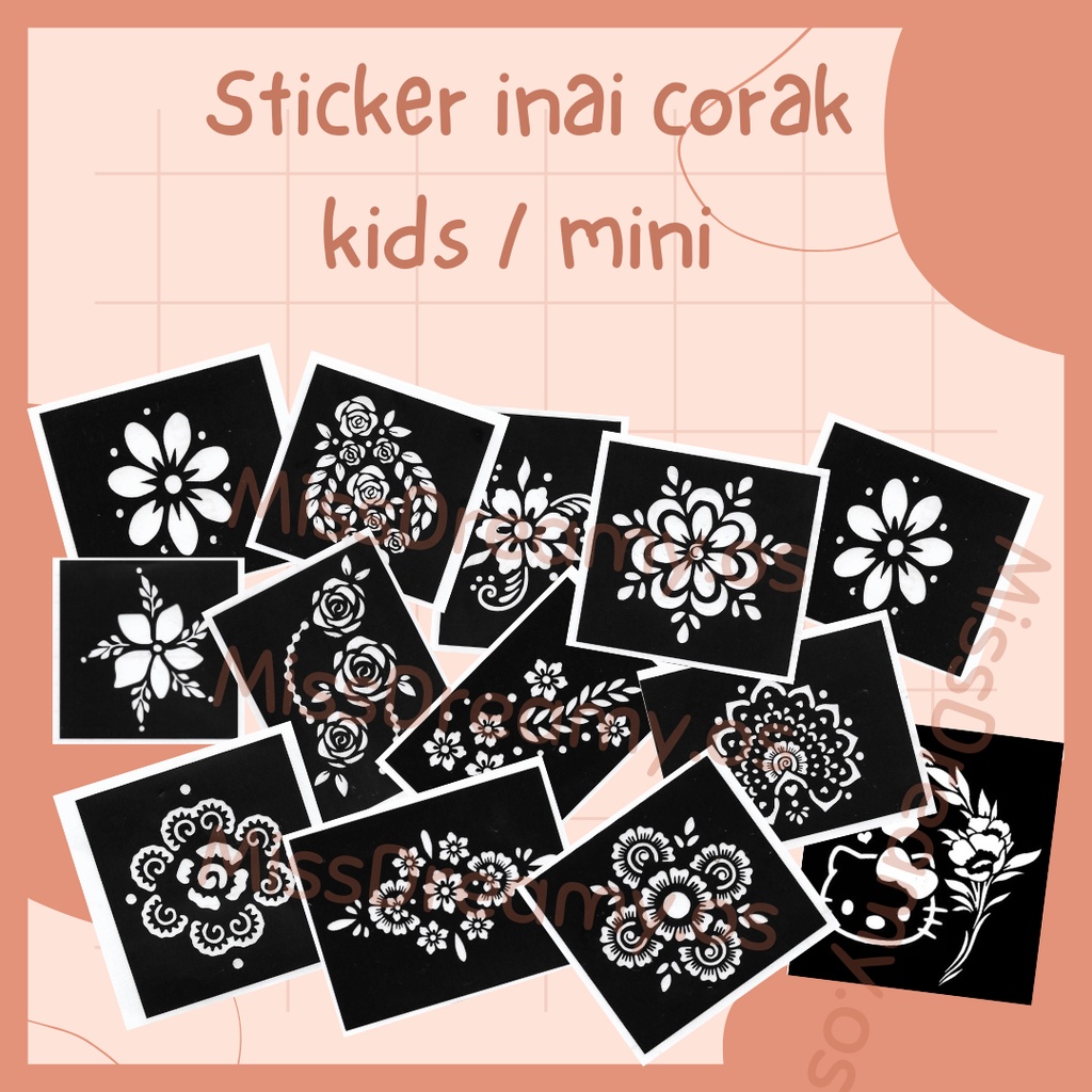 STICKER INAI MINI/KIDS BORONG STIKER INAI CORAK INAI VIRAL STICKER INAI ...