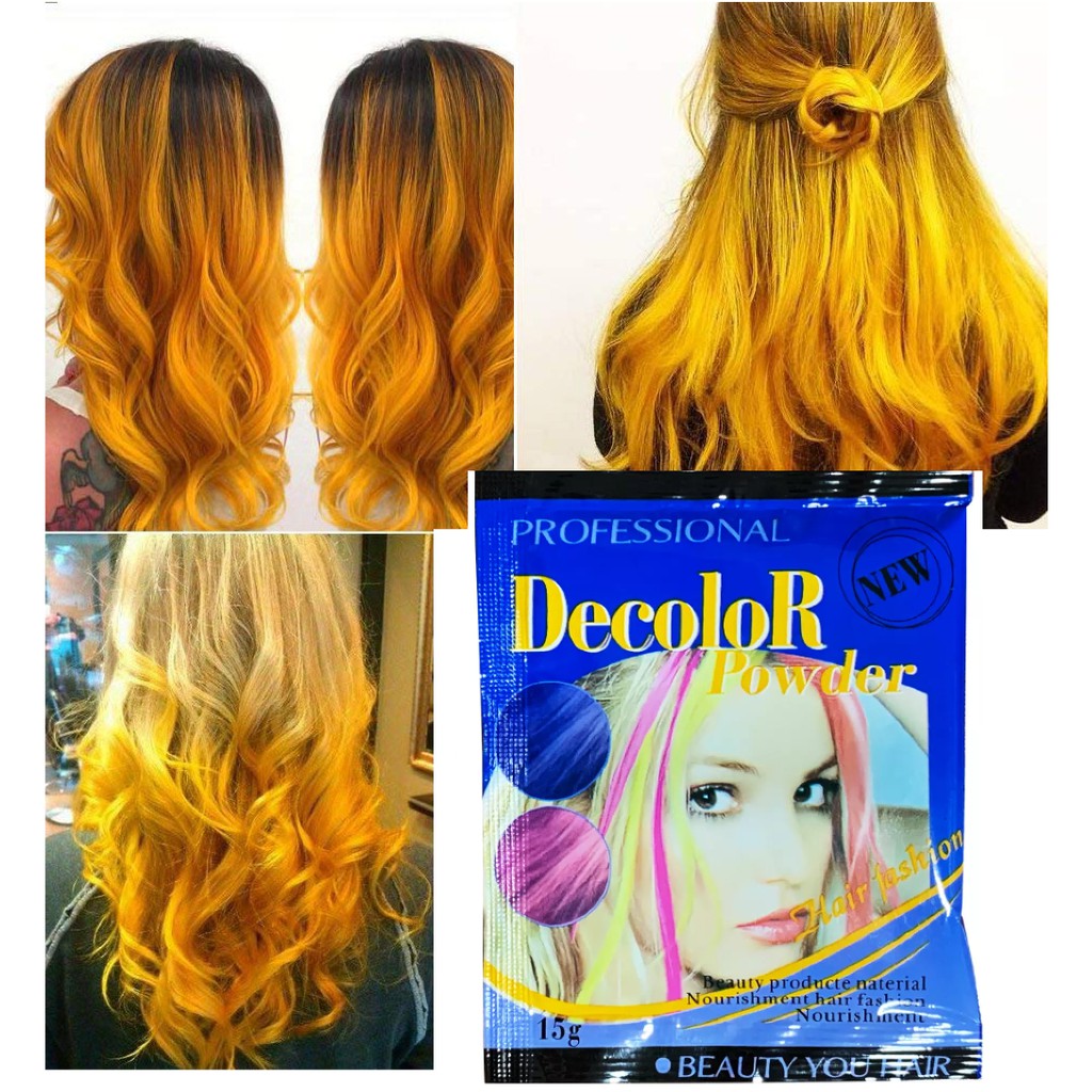 Gold yellow - Decolor Powder Hair Dye Li High Nutrition Color Bleaching ...