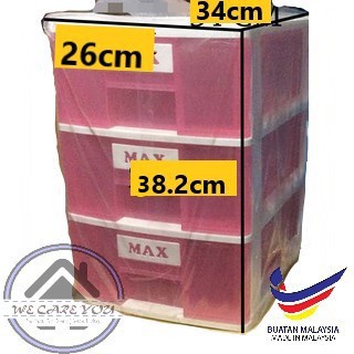 A4 Saiz 3 Tier Drawer / Document Drawer/Multi Purpose Drawer / Drawer ...