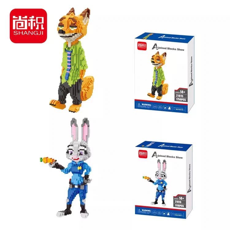 Zootopia Series Building Block (Rabbit / Fox ) (Judy / Nick) | Shopee ...
