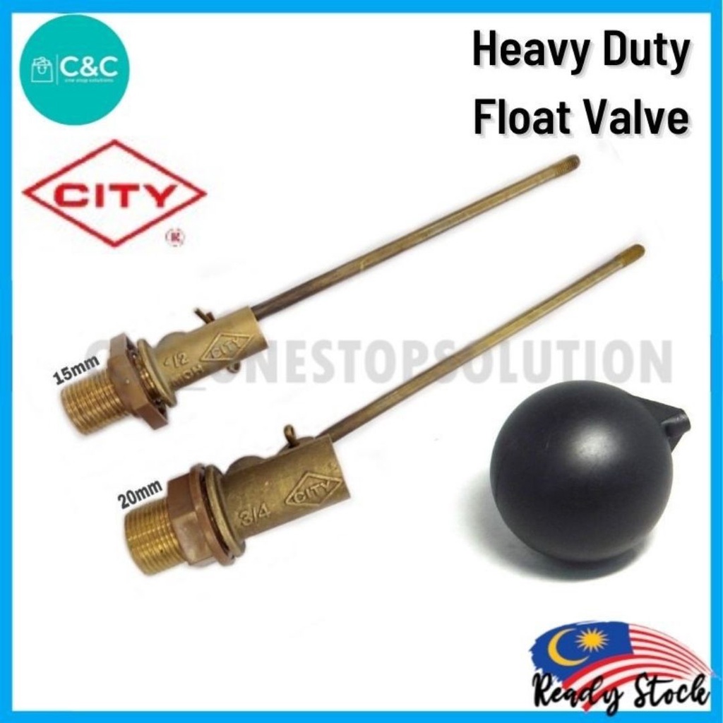 CITY Heavy Duty Float Valve Size 1/2" & 3/4" (15mm) (20mm) For Water ...