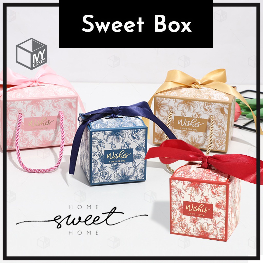 READY ST Kotak Telur Wedding Floral Handle Goodies Box Kotak Doorgift ...