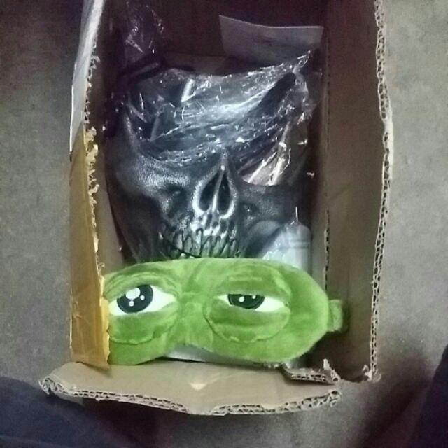 Pepe The Frog Close And Open Eyes Sad Frog 3D Plush Eye Mask Cover ...