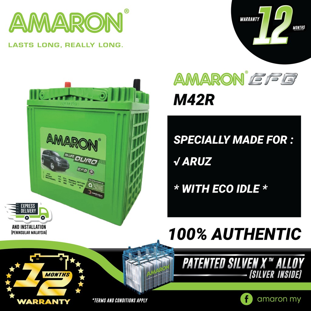 AMARON M42R EFB Series Car Battery Premium Lasting for Aruz | Shopee Malaysia