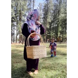 BAKUL ROTAN TANGKAI KEMBAR / Bakul rotan berkelah / bakul barang isi ...