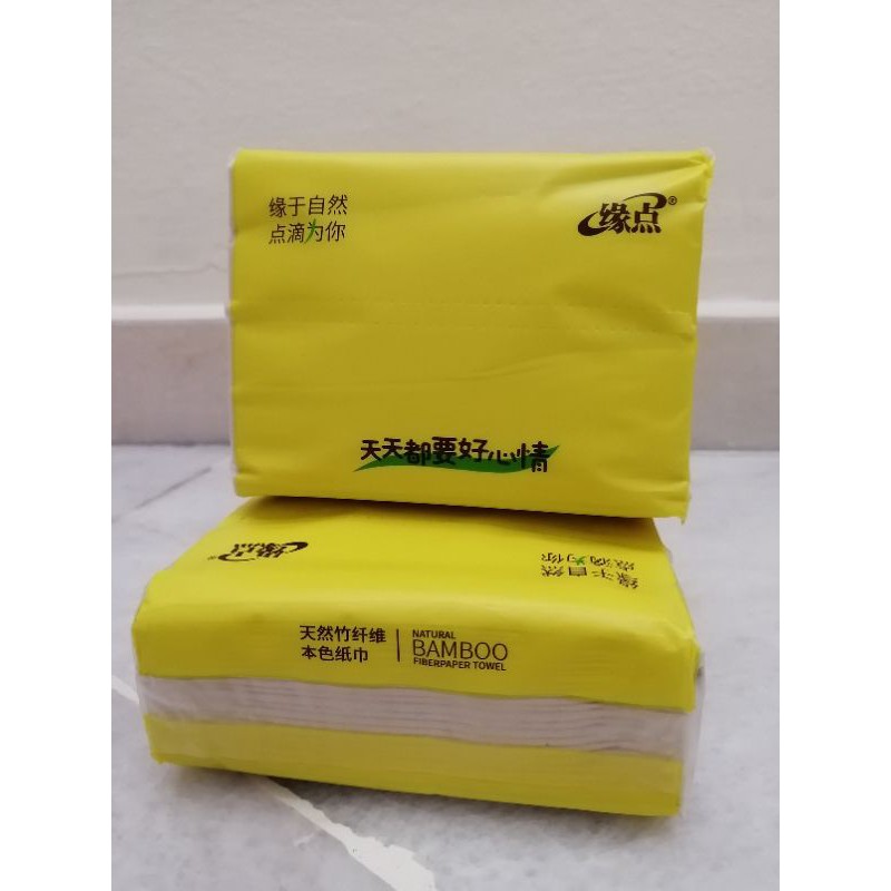 Tissue Natural Bamboo Fiber Tisu Buluh Asli Non Toxic 4ply 50pull 1 ...
