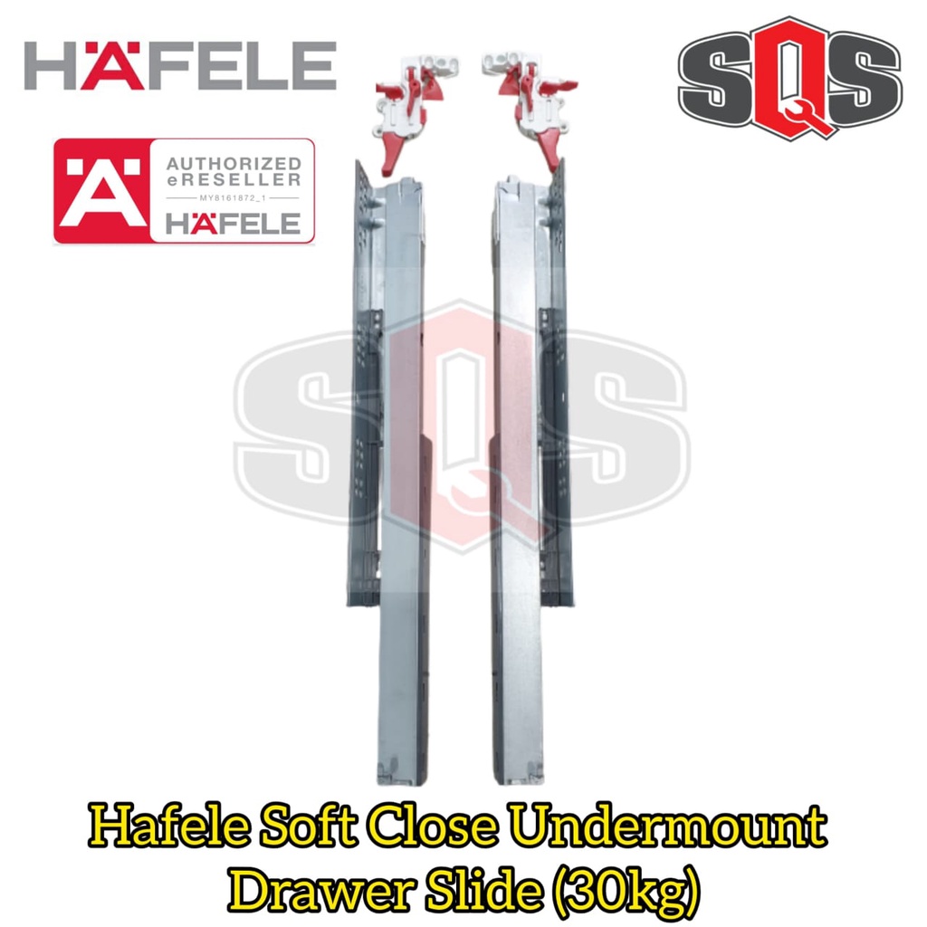 Hafele Soft Close Undermount Drawer Slide (30kg) | Shopee Malaysia