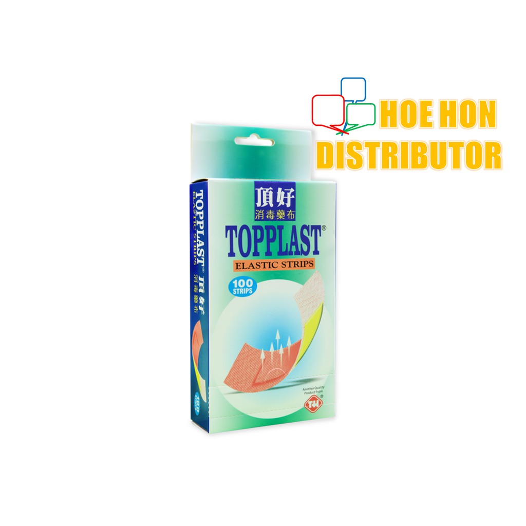Topplast Elastic Strips 100pcs Plaster Luka Berubat, First Aid Strips ...