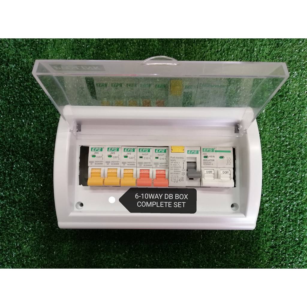 6-10 WAY PVC Db box/ Mcb box full set complete with Main switch(2Pole ... 6-10 WAY PVC Db box/ Mcb box full set complete with Main switch(2Pole ...