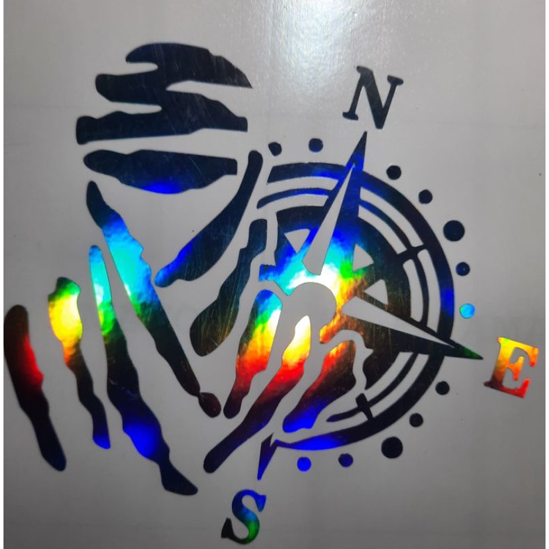 Sticker dakar kompas hologram rainbow/ cuting sticker | Shopee Malaysia