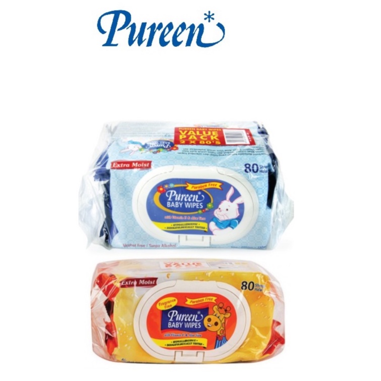 Pureen Baby Wipes 80 Wipes x 2 Packs (Twin Pack) | Shopee Malaysia