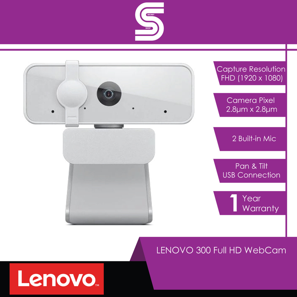 Lenovo 300 FHD WebCam | Shopee Malaysia