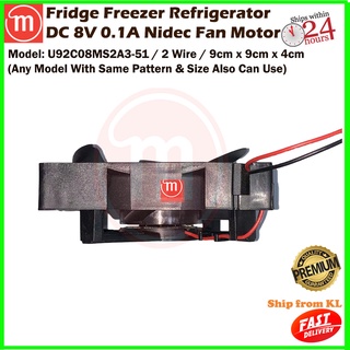 Universal Nidec Fridge Freezer Refrigerator Fan Motor DC 8V 0.1A (9 cm ...