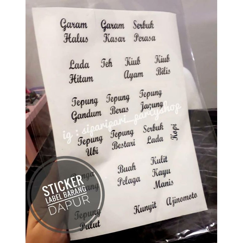 Malaysia 🇲🇾 Custom Sticker Label Barang / Balang / Bekas Dapur | Shopee ...