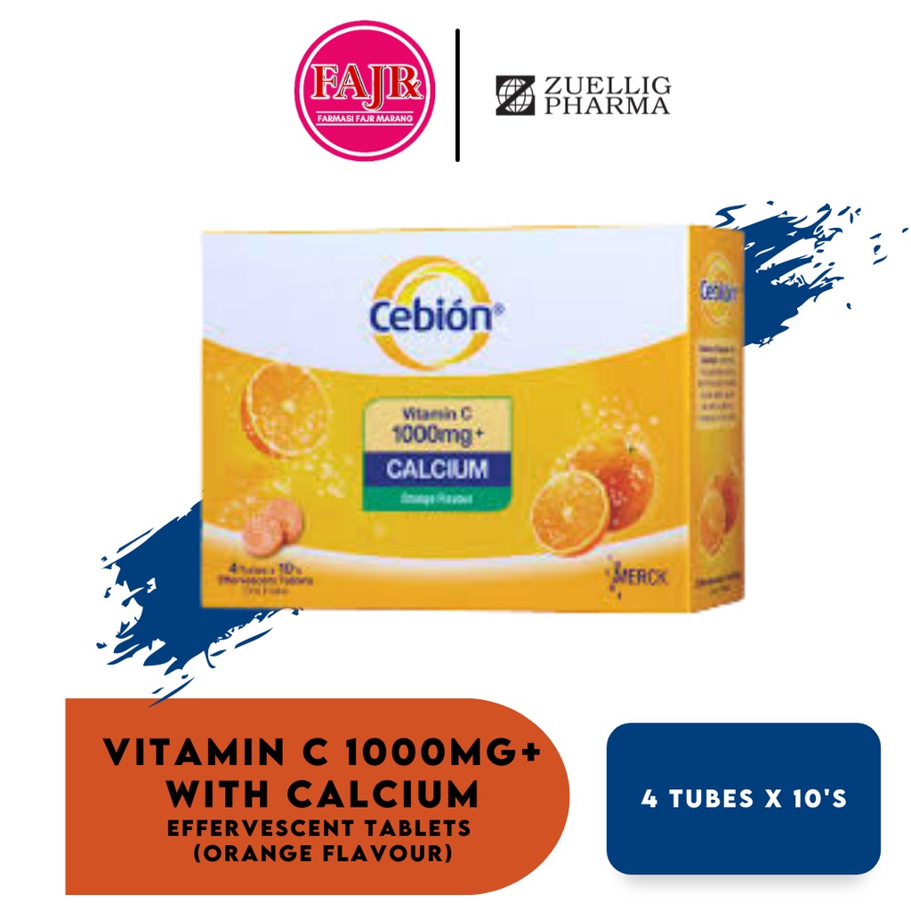 CEBION Vitamin C 1000mg+ with Calcium Orange Flavour (4 x 10's ...