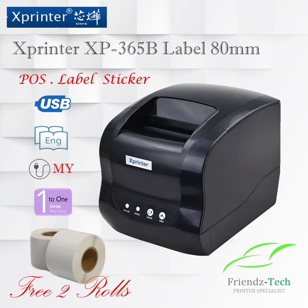 XPrinter XP-365B Thermal Barcode Printer Label Sticker 80MM | Shopee ...