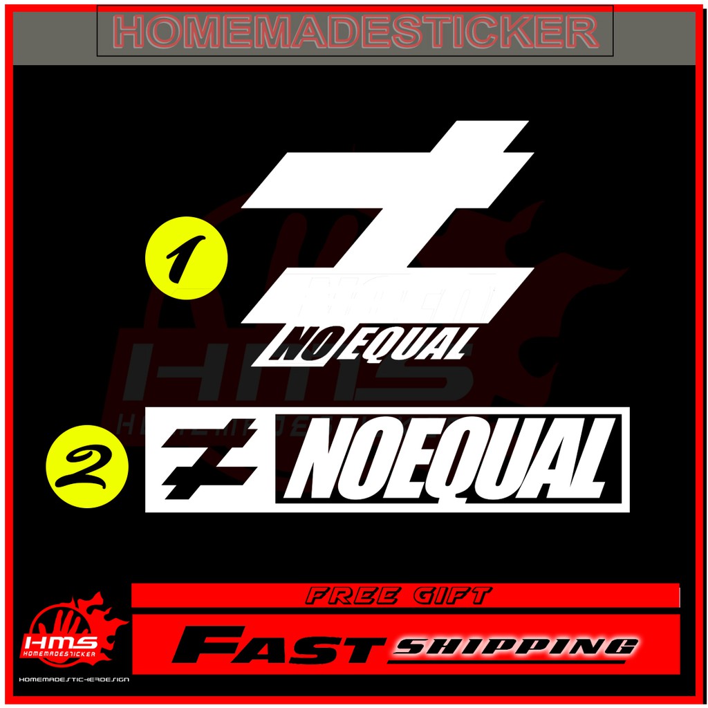 Sticker Cutting NO EQUAL LOGO 1 Pcs | Shopee Malaysia