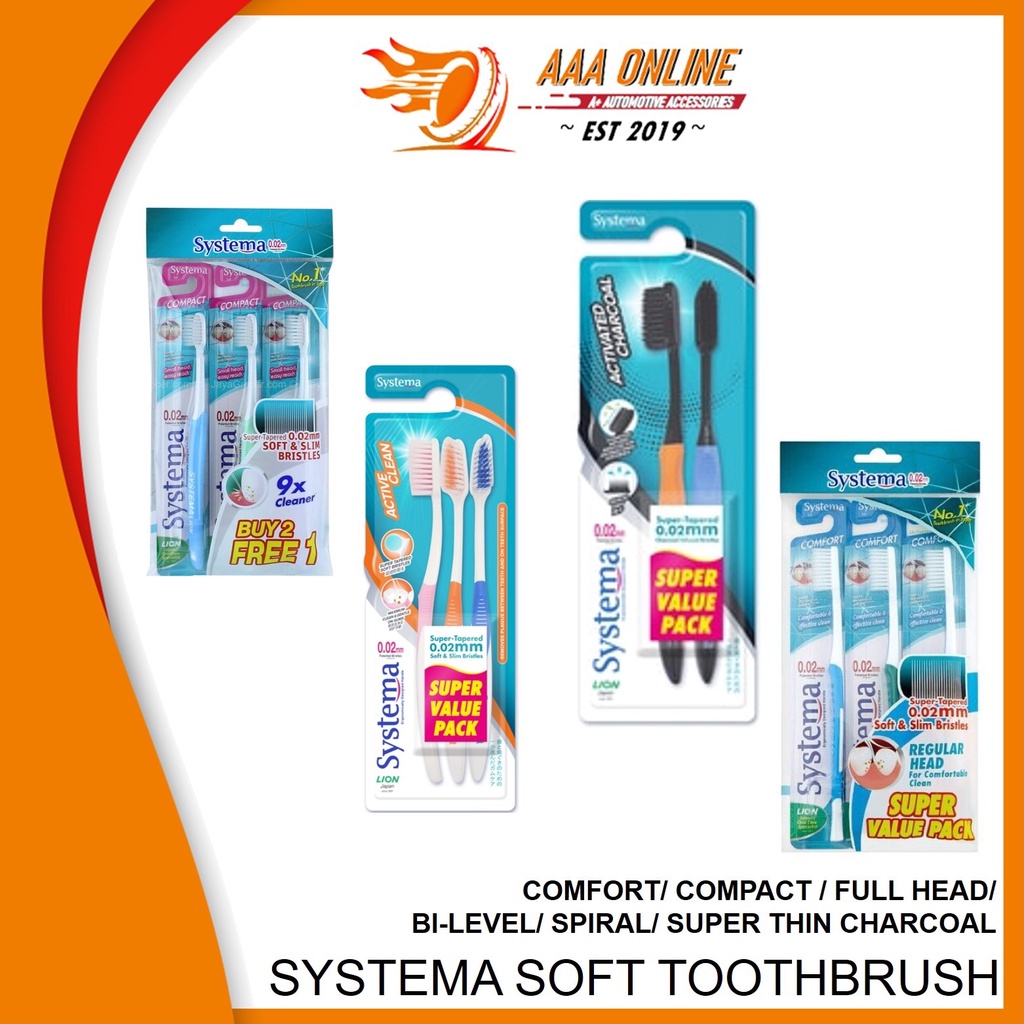 [AAAONLINE] Systema Soft Toothbrush Comfort / Compact /Full Head/Bi ...