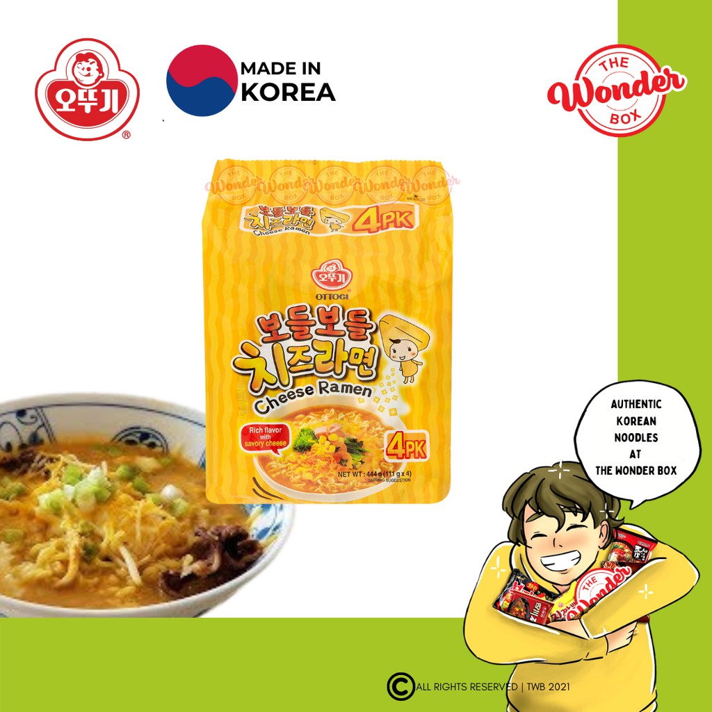 MADE IN KOREA | Korean Noodles Ottogi Cheese Ramen / Ramyun 111g 오뚜기 보들보들 치즈라면 韩国进口食品不倒翁芝士汤拉面 ...