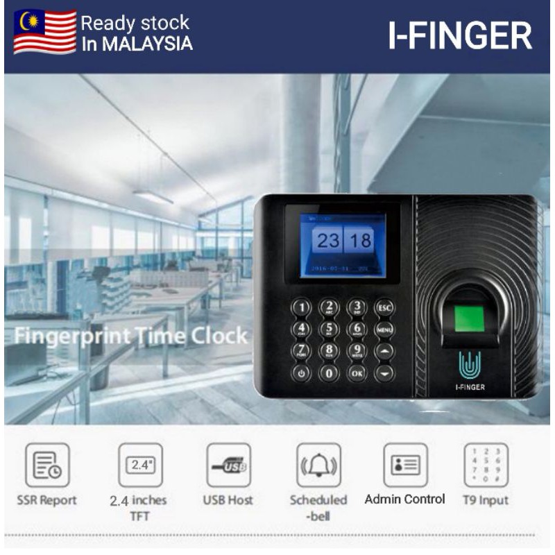 🇲🇾READY STOCK Fingerprint Attendance Machine / Fingerprint Time ...