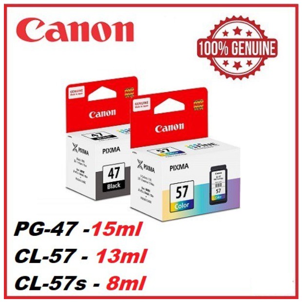 Canon PG-47 / CL-57 / CL-57S / PG47 /CL57 /CL57S Original Ink Cartridge ...