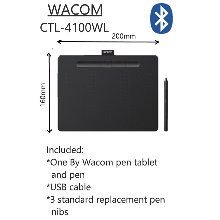 Wacom CTL-4100WL Intous S Creative Wireless Bluetooth Pen & Drawing Tablet | Shopee Malaysia