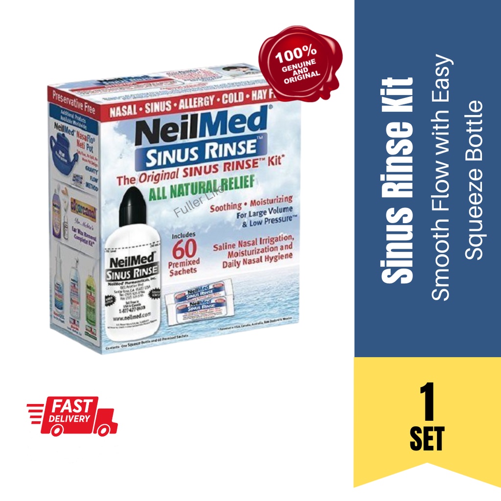 NEILMED Sinus Rinse Regular Kit (240ml Bottle with 60 Premixed Sachet ...
