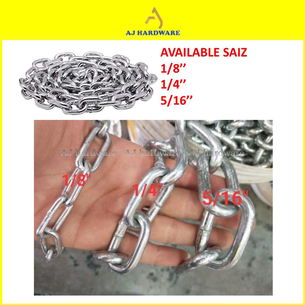 Rantai Besi Tergalvani Rantai Besi / Galvanized Metal Link Steel Chain ...