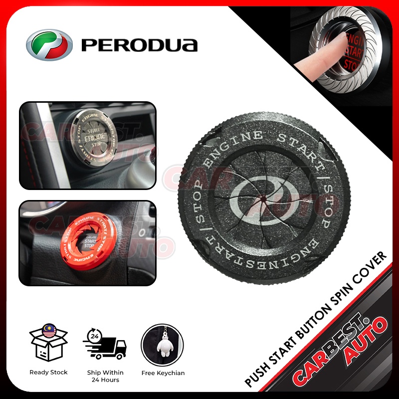PERODUA Car Engine Push Start Stop Button Switch Spin Cover motorcycle ...
