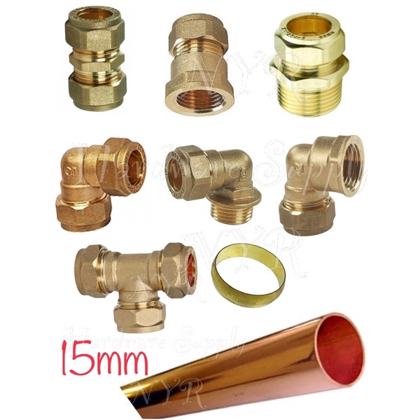 Copper Pipe Fitting 15mm Socket Elbow Tee Ring Male Female Socket Male ...