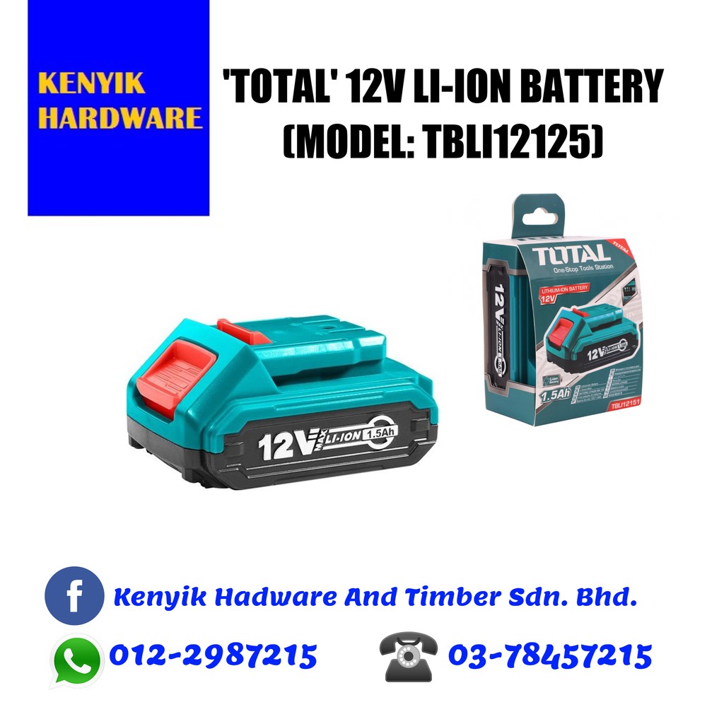 Total 12V Lithium-Ion Battery (Model: TBLI12151) | Shopee Malaysia