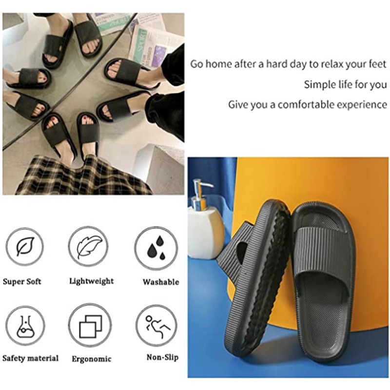 Slipper Selipar Pillow Unisex Cloud Air Slide Slipper Thick Sole Comfy ...