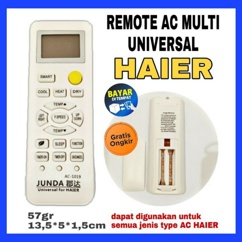 Ac-1019 MULTI UNIVERSAL AC HAIER AC REMOTE REMOTE | Shopee Malaysia
